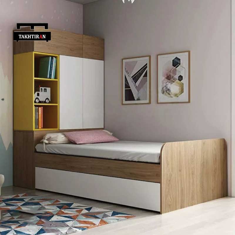 خرید تخت خواب نوجوان کشویی دو طبقه آرتیک+24ماه ضمانت- تختیران