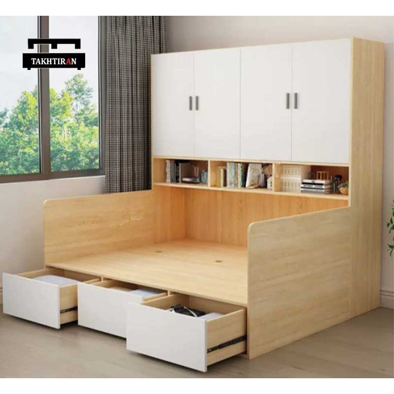 خرید تخت خواب کشودار تک نفره آچیلا+24ماه ضمانت- تختیران