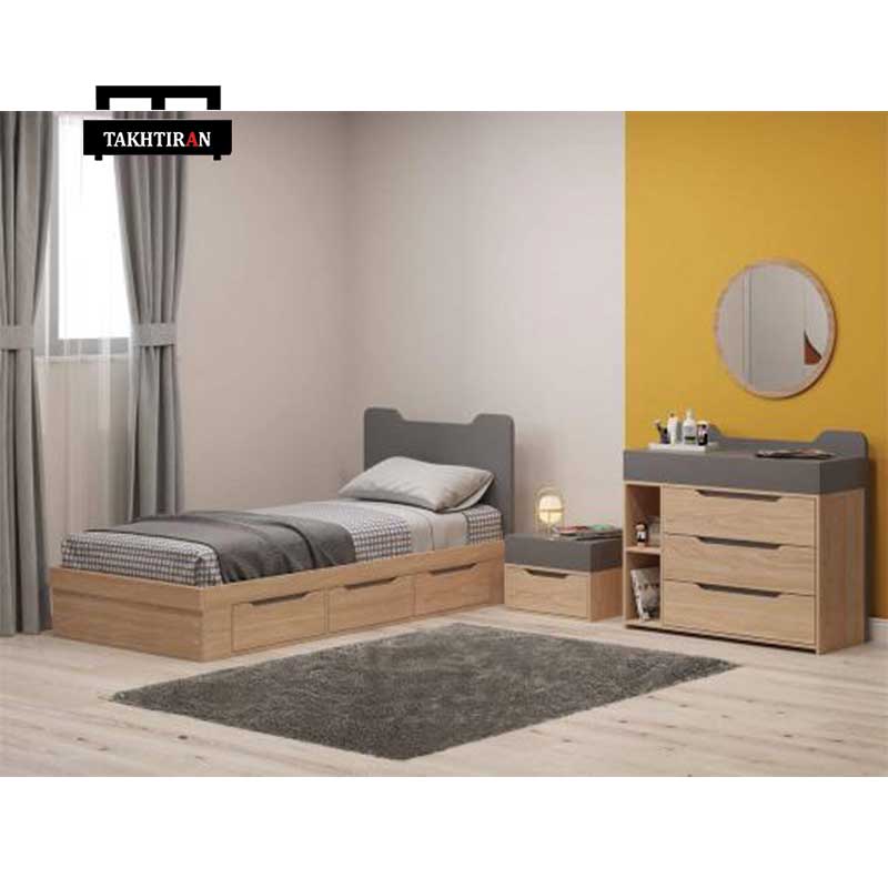 خرید تخت خواب تک نفره اسپرت پسرانه بابک+24ماه ضمانت-تختیران