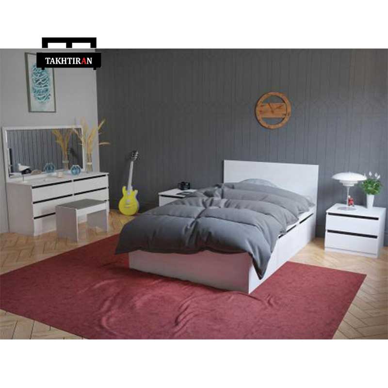 خرید تخت خواب تک نفره اسپرت سفید آتوسا+24ماه ضمانت-تختیران
